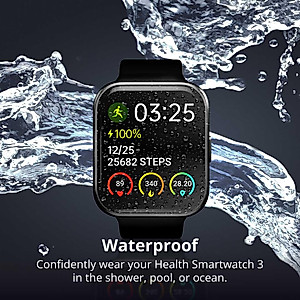 Spade & Co Health Smartwatch 3 - Health, Fitness & Activity Tracker with 10+ Day Battery Life, Alexa Built-in, Bluetooth Call, Sleep Monitor, Waterproof for iPhone & Android, Men & Women