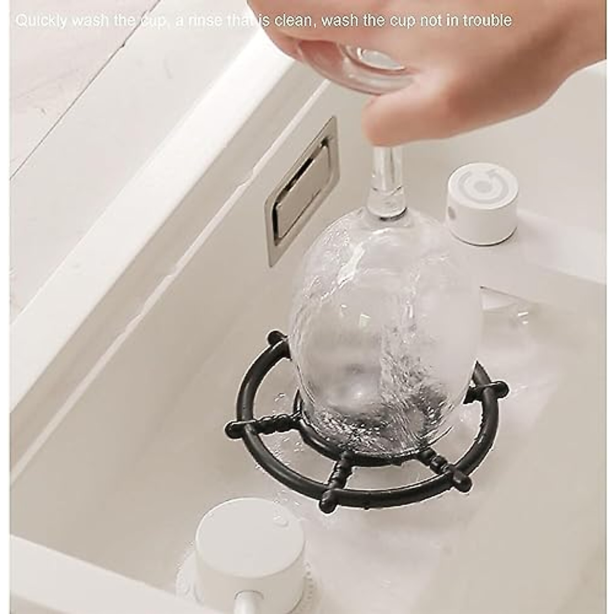 DOKERS Waterfall Kitchen Sink Kitchen Sink Quartz Stone White Invisible Small Sink with Cup Washer Kitchen Single Sink Hidden Bar Island Sink (Color : 1, Size : 48X38X22.5Cm)