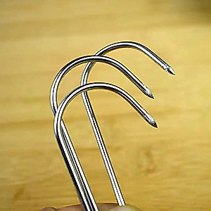 10Pcs 6 Inches Stainless Steel Butcher Hook, Stainless Steel Butcher Hooks for Meat Processing,s hooks Hanging Processing Butcher Hook（Silver thick 2.5 mm）