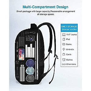 HOMIEE School Backpack 15.6 Inch Laptop Backpack Travel Backpack with USB Charging Port, Durable Water Resistant Backpack College School Bookbag Business Computer Backpack