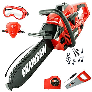 Toy Choi's Toy Chainsaw - Chainsaw Toy for Kids Power Tool Set with Realistic Sound, Pretend Play Kids Chainsaw Tool Set for Outdoor Gardening Play - kids toy for Boys Girls Ages 3 4 5 6 7 8 Years Old