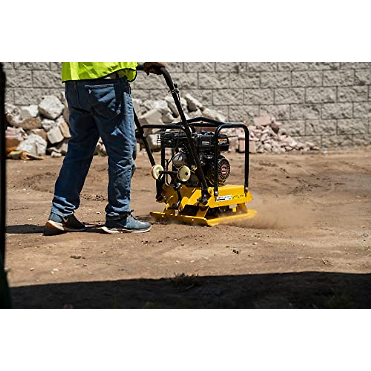 Stark USA 6.5HP Plate Compactor 21 x 21 inch Plate Gas-Powered 196cc Vibratory Plate Construction Concrete Tamper Machine Power Paver
