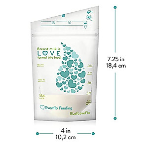 Evenflo Feeding Evenflo Feeding Advanced Breast Milk Storage Bags for Breastfeeding - 5 oz (100Count)