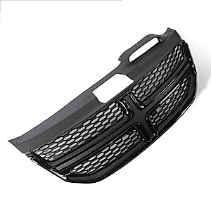 Front Grill Bumper Upper Grille Compatible with 2011-2020 Dodge Journey ABS Replace oe CH1200362, Gloss Black