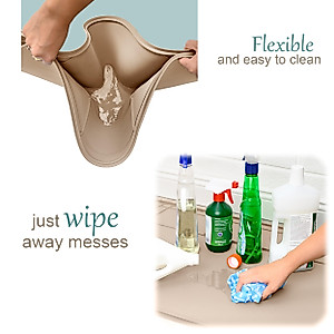 The Original Under Sink Mat - Silicone Waterproof mat, Adjustable, Easy to Clean, Kitchen cabinet liner, Disifenction Surface - 34" x 22" or smaller