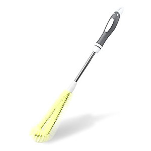DEFUTAY Grout Brush Cleaning Tool,L-Type Water Bottles Cleaning Brushes with Long Handle for Wine Decanter, Sports Bottle, Vase, Glassware(41 cm)