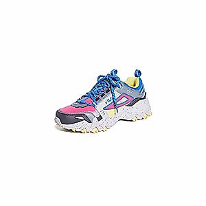 FILA Women's Oakmont TR Sneaker, Pink Glo/Monument/Electric Blue, 7