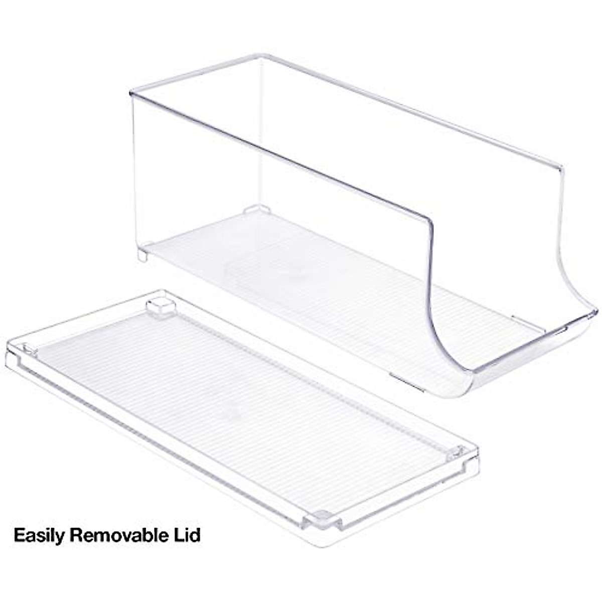 Sorbus Soda Can Organizer and Canned Food Bin Stackable Dispenser with Lid for Refrigerator, Pantry, Freezer – Holds 9 Cans, BPA-Free, Clear Design (2)