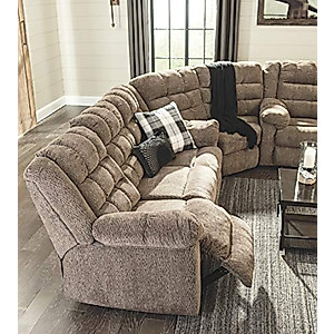 Signature Design by Ashley Workhorse Oversized Manual Reclining Sofa, Light Brown