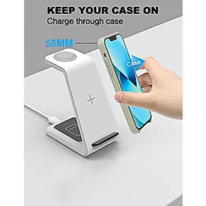 Wireless Charging Station for Apple, 3 in 1 Charging Stand for iPhone 14/13/12/11/X/8/SE Series, iWatch 7/6/SE/5/4/3/2, AirPods 3/Pro/2