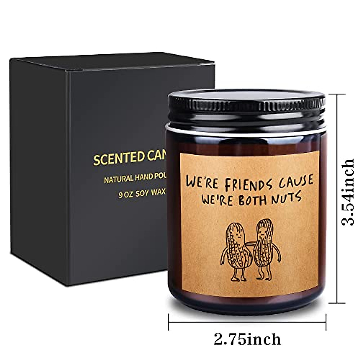 Best Friend Birthday Gifts for Women Men Sister, Unique Friendship Bday Candle Present for Female Her Bestie BFF Long Distance Relationship Girlfriend, Fun Anniversary Ideas (friend-nuts)