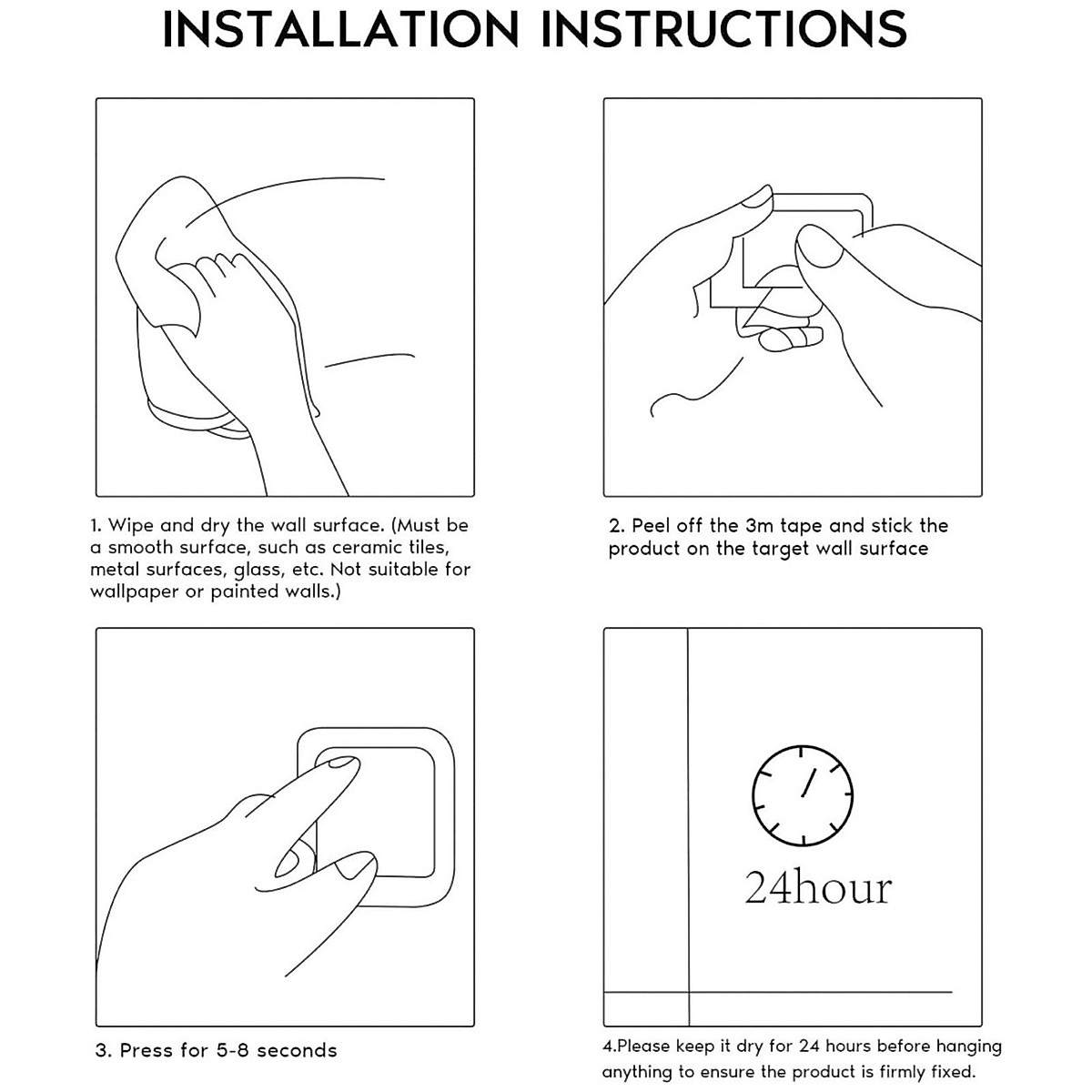 Hand Towel Holder Hand Towel,Strong Self Adhesive Hand Towel Stainless Steel Hand Towel Rack for Bathrooms Kitchen Dish Cloths Hanger Rack (Black)