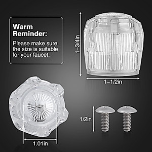 LavishStream Shower Knob Replacement for Phoenix Mobile Home Tub Knobs Replacements Hot and Cold Shower Knobs 2 Piece with 17pt Spline Point Broach Center Hole, Clear Acrylic