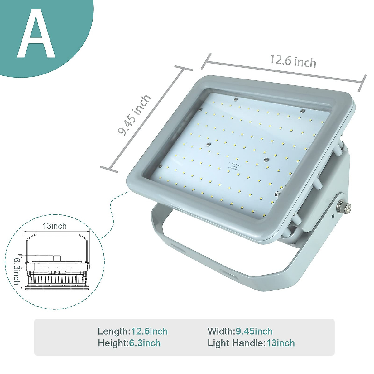 Sokply LED Explosion Proof Light UL844 Certified 80W 10800LM(320W HPS Eqv.), Class I Division II Hazardous Locations Luminaires Warehouse Lighting 100-277V, IP66 A Series