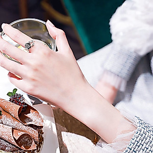 Rose Flower Ring for Women S925 Sterling Silver Adjustable Wrap Open Promise Anniversary Ring Jewelry You Are My Sunshine Gift