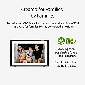 Nixplay 10.1 inch Touch Screen Smart Digital Picture Frame with WiFi (W10P) - Black Classic Matte - Unlimited Cloud Photo Storage - Share Photos and Videos Instantly via Email or App - Preload Content