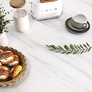 Skyblur Marble Wallpaper Peel and Stick Countertop Contact Paper Matte White Grey Marble Contact Paper for Countertops Removable Wallpaper for Kitchen Counter Cabinets Desktop Wall 24x118 inch