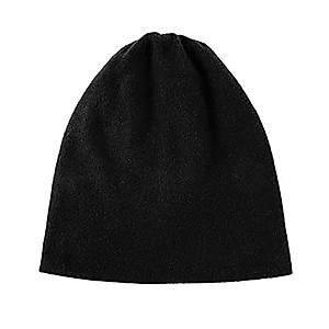 Villand 100% Merino Wool Beanie Hat for Women and Men with Gift Bag, Double-Layered Ski Cap, Knitted Wool Hat for Winter (Black)
