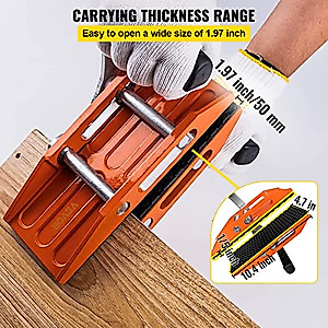 VEVOR 2 PCS Double Handed Stone Carrying Clamps, 1.97 inch (50mm) Granite Lifting Tools with Slip-proof Rubber Pads, 440 lbs Loading Capacity for Moving Marble, Glass, Slabs and Plywood