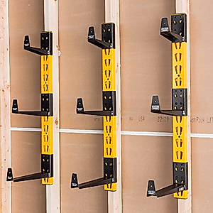 DEWALT 3-Piece Wall Mount Cantilever Wood and Lumber Storage Rack for Workshop Shelving, Multi-Depth Storage, Supports a Total of 273 lbs.