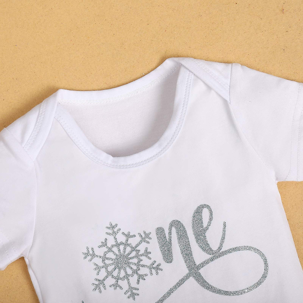 1st Birthday Snowflake Outfit Baby Girl Pink Silver Snow Flake One First Birthday Outfit Cake Smash Tutu for Photo Shoot Romper Skirt Headband Princess 1 Year Old Winter Theme Birthday Party Supplies