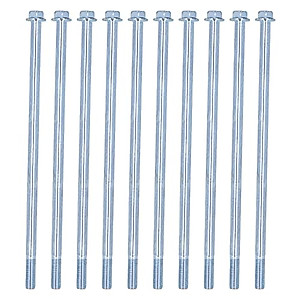 Hex Half Tooth Bolts, Hard Wearing Carbon Steel Half Thread Bolt High Hardness Strong Lengthened for Lawn Mower(10x250)