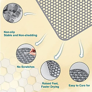 Silicone Sink Protectors for Kitchen Sink with Rear Drain - 26"x 14" Kitchen Sink Mats Accessory, Non-Slip Heat Resistant Sink Mat for Bottom of Farmhouse Stainless Steel Sink (Rear Hole)