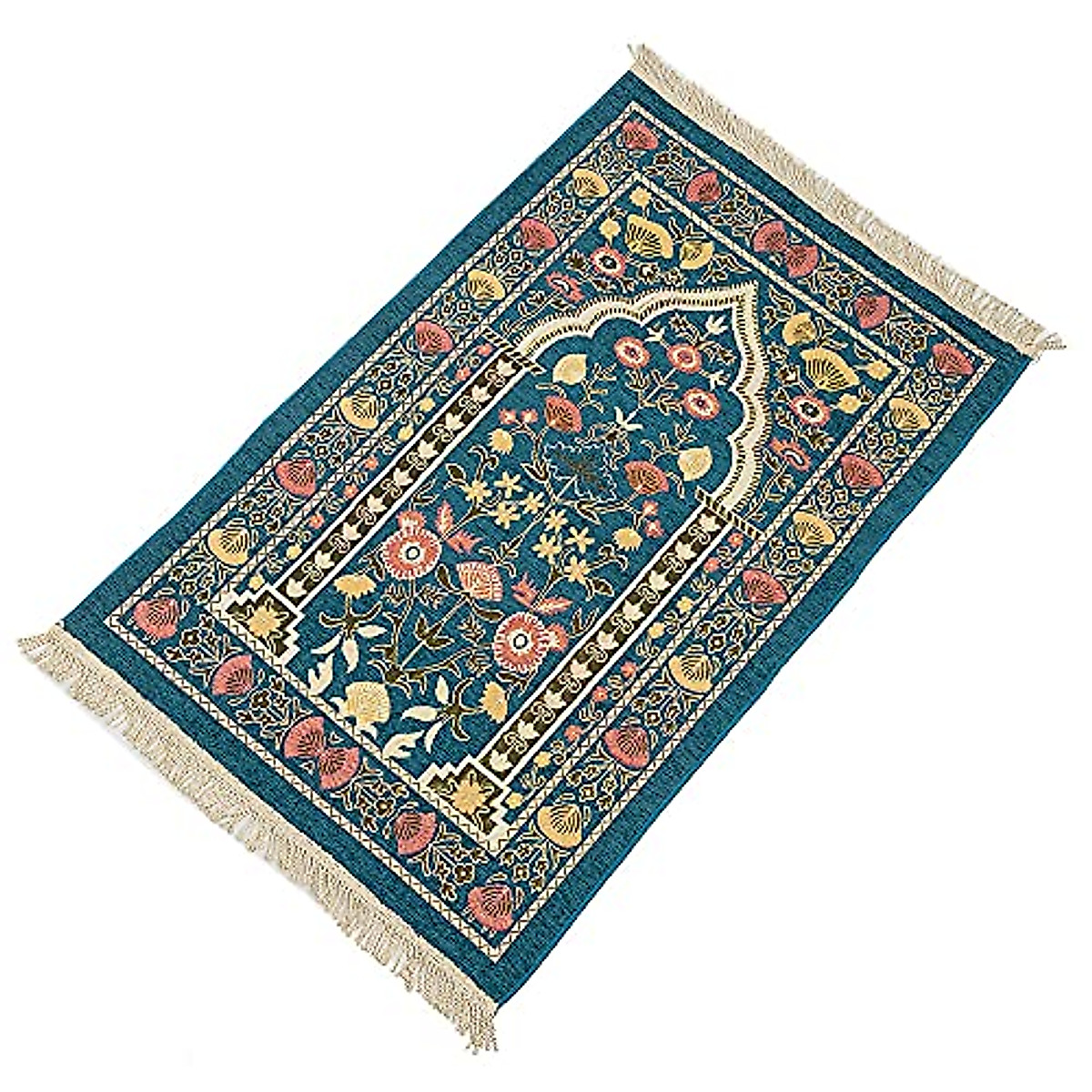 Muslim Prayer Rug - Islamic Mat for Muslim Prayers - Great Ramadan Gifts-Prayer Mat Muslim for Women Men-Islam Carpet- Portable Prayer Mat Rug - Special Design Turkish Pocket Praying Rug (G)