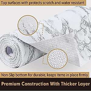 Premium Drawer and Shelf Liner for Cabinet, Non Adhesive Liner for Kitchen, Strong Grip Non Slip Shelf Liners for Kitchen Cabinets, Storage, Drawers, Shelves, Kitchenware and Tableware, Marble