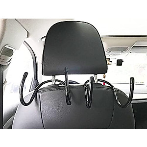 Cowboy Hat Holder Rack, Hat Holder Rack for Trunks Cars SUV, - Flexible Over The Car Seat Hat Hanger Hook - Keep Hat Shape - for Coats, Caps, Bag, Safety Helmet — 2 Pack - No Hat
