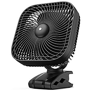 SLENPET 18000mAh Rechargeable Portable Clip on Fan with Body Sensor, Last 44 hrs, 4 Speeds, Battery Operated Desk Fan with Light, 8 inch Personal Fan for Outdoor Golf Cart Stroller Camping