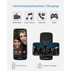 NANAMI Fast Wireless Charger, Qi Certified Wireless Charging Stand with QC3.0 Adapter USB Charger for iPhone 14/13/12/SE 2020/11/XS Max/XR,10W Compatible Samsung Galaxy S23/S22/S21/S20/S10/S9/Note 20