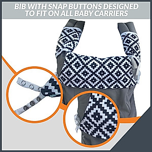 Drool & Teething Pad | Fits All Carriers | Reversible Organic Cotton 3-Piece Set - Ideal for Infant Toddler Girls & Boys [Patent Pending]