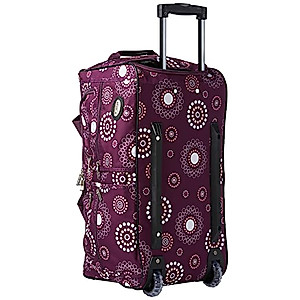 Rockland Rolling Duffel Bag, Purple Pearl, 22-Inch