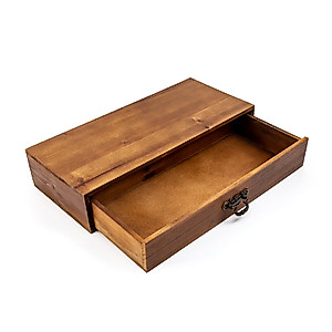 Office Mail Desk Organizer Detachable Dark Brown Vintage Wood Desktop Storage Holder Workspace Supplies Farmhouse Kitchen Countertop Organizer Makeup Storage Caddy for Home Toiletries Supplies Vanity