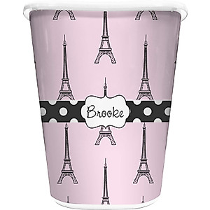 RNK Shops Personalized Eiffel Tower Waste Basket - Double Sided (Black)