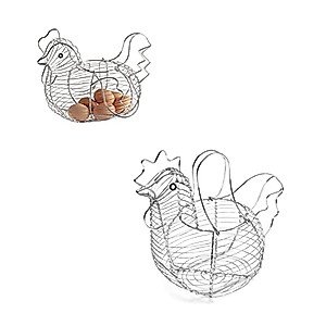Egg Storage Egg Holder Basket Chicken Shaped Wire Fruit Metal Table Snacks Organizer Kitchen Gadget