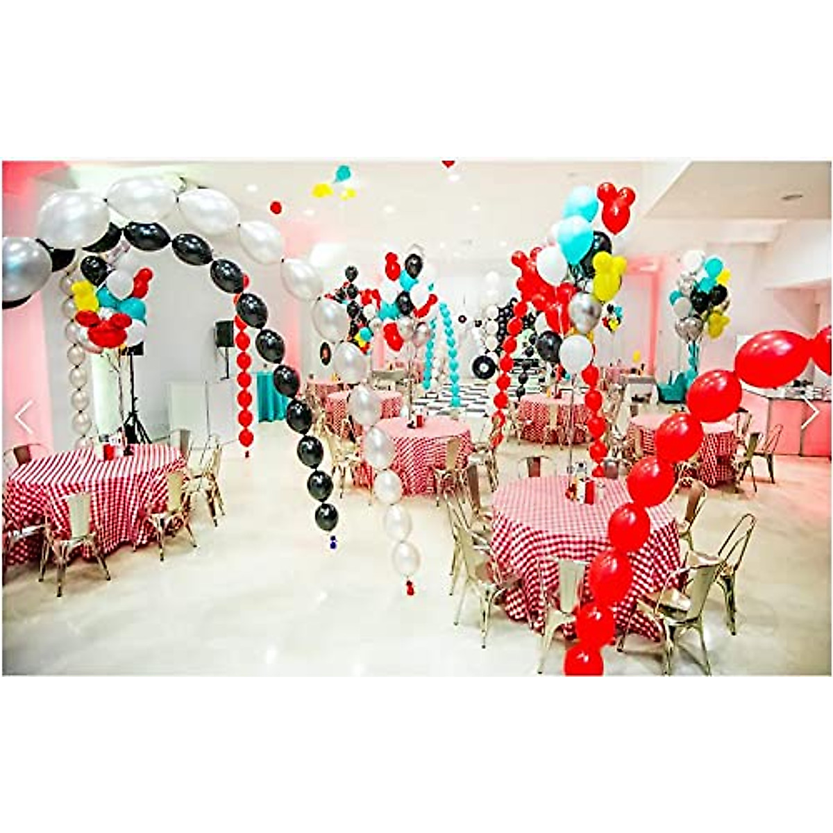 IN-JOOYAA 12 Inch Black Link Balloon 60 Pcs Quick Linkable Balloon for Party Decoration