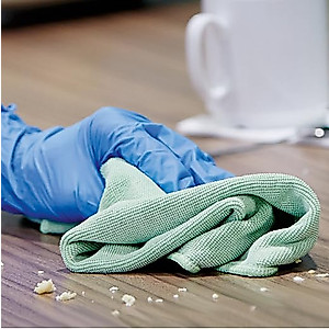 Unger MF400 SmartColor MicroWipe Heavy Duty Microfiber Cloth, 16" Length x 15" Width, Green (Case of 10)