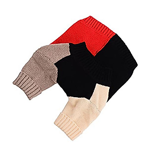 Kayto Dog Sweater, Long Sleeve Thermal Knitted,Dog Winter Clothes for Small Dogs Boy Girl, Pet Coat,Cat Sweatshirt Jacket Puppy Outfits Doggie (Large, Black with Red)