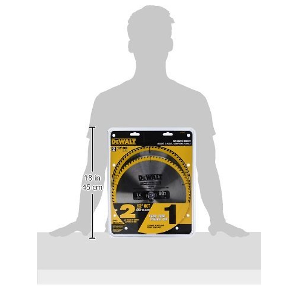 DEWALT Miter Saw Blade, 80 Tooth, 12 Inch, 2 Pack, Stainless Steel (DW3128P5D80I)