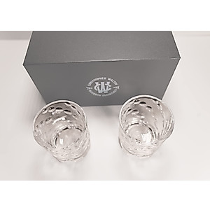 Christopher Walton Spinning Bubbles Handmade Bourbon Rocks Glass, 8.5oz, Set of 2 in Gift Box