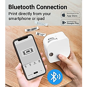 Label Maker Machine with Tape - P12 Portable Bluetooth Label Maker for Storage, Office, Home, Organizing, Sticker Maker Mini Label Maker with Multiple Templates, with 12mm x 4m Black on White Label