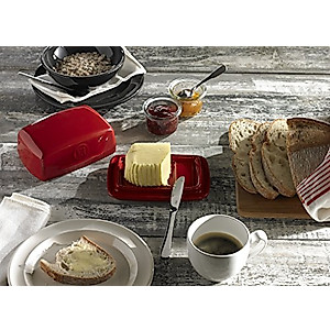Emile Henry 6.5" x 4.75" x 2.75" Butter Dish | Burgundy