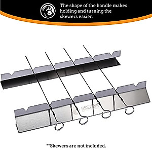 Mountain Grillers Stainless Steel Shish Kabob Skewers - Long, Flat Metal Kebab Skewers for Grilling Meat & Vegetables - Easy to Clean & Reusable BBQ Grill Skewer Stick