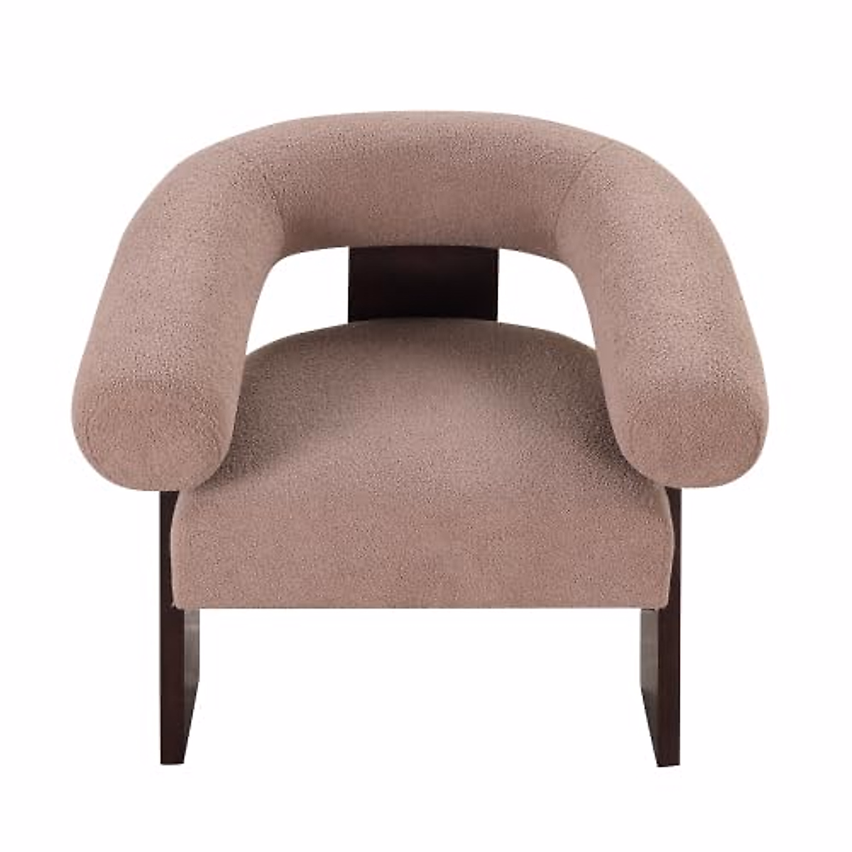 YISH WF303949AAD Teddy Velvet Accent Upholstered Dining Chair with Curved Wishbone Frame, Single Sofa Armchair for Living Room Reception, Light Brown