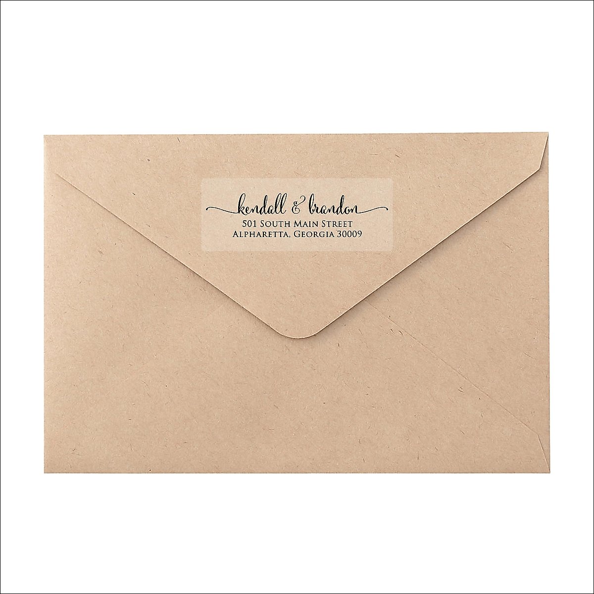 PrettySweetParty Clear Address Labels - Frosted Clear Transparent Custom Printed Personalized Return Address Labels for Envelopes (Calligraphy with Tails)