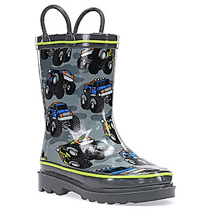 Western Chief boys Waterproof Printed Rain Boot, Monster Crusher,2-3 Little Kid