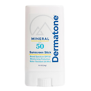 Dermatone Mineral Sunscreen Stick SPF 50 | Zinc Oxide Sunscreen Stick for Face and Body, Broad Spectrum UVA/UVB, Reef Safe, Moisturizing, Water Resistant (80 min), Fragrance Free, 0.5 oz