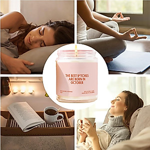 The Best B*tches are Born in October Candle, October Birthday Gift, Custom Candle, Funny Unique Handmade, Zodiac Libra Scorpio Present for Girls, Funny October Birthday Candle Gift for Best Friend